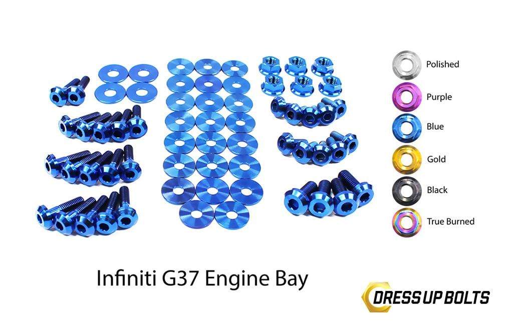 NIS-005-Ti_Infiniti_G37_Engine_and_Bay_Bolts_Kit_Blue_2048x | ColorFittings